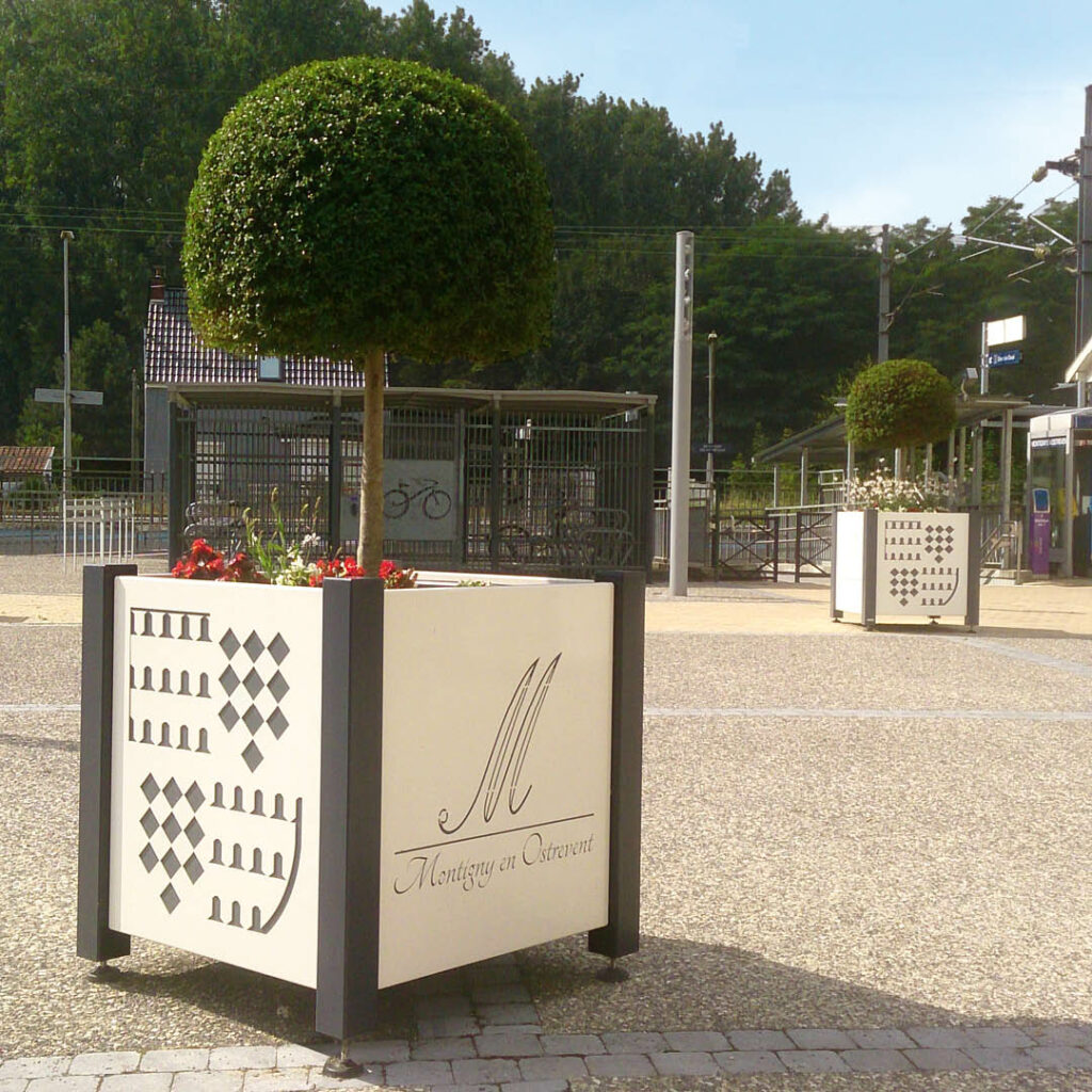 Orangery planter smooth laser-cut sheet steel - Aéris - ATECH