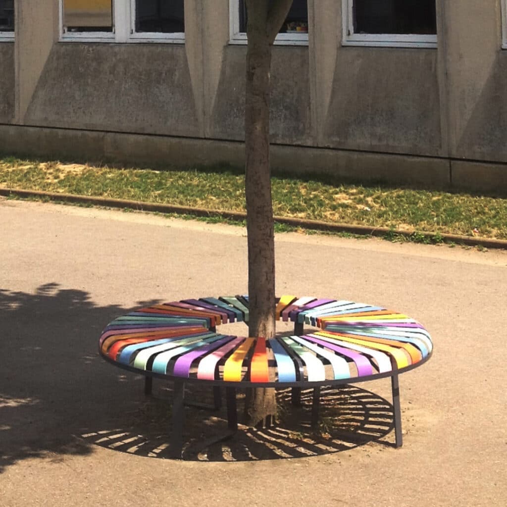 Circular backless bench - PASTEL - ATECH