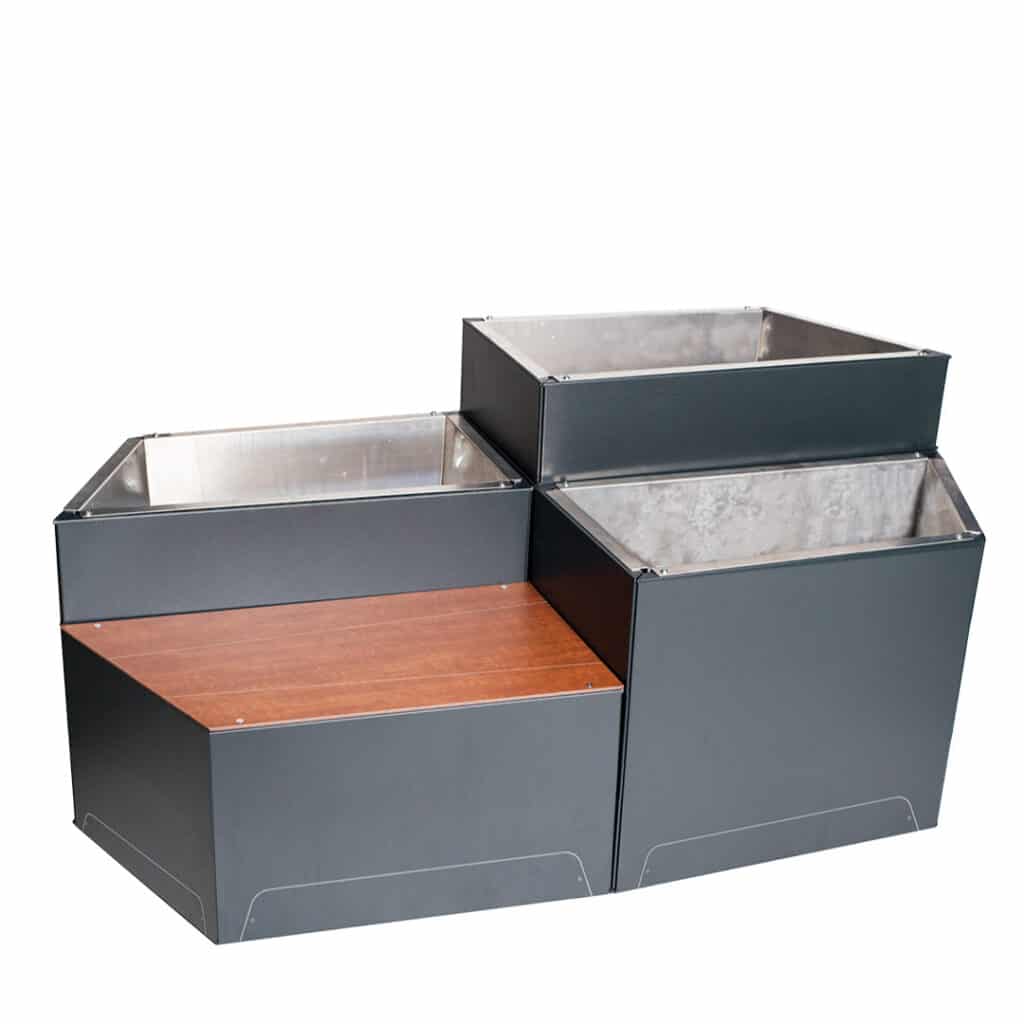 Pflanzkübel mit Sitzbank / Sitzgelegenheit, Bank mit Blumenkübel - ATECH