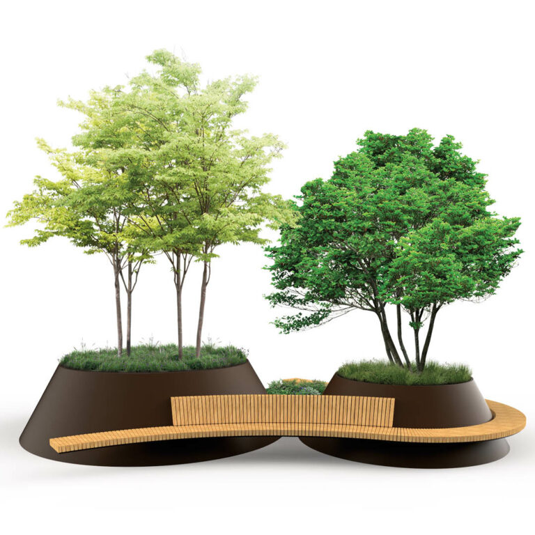 Pflanzkübel mit Sitzbank / Sitzgelegenheit, Bank mit Blumenkübel - ATECH